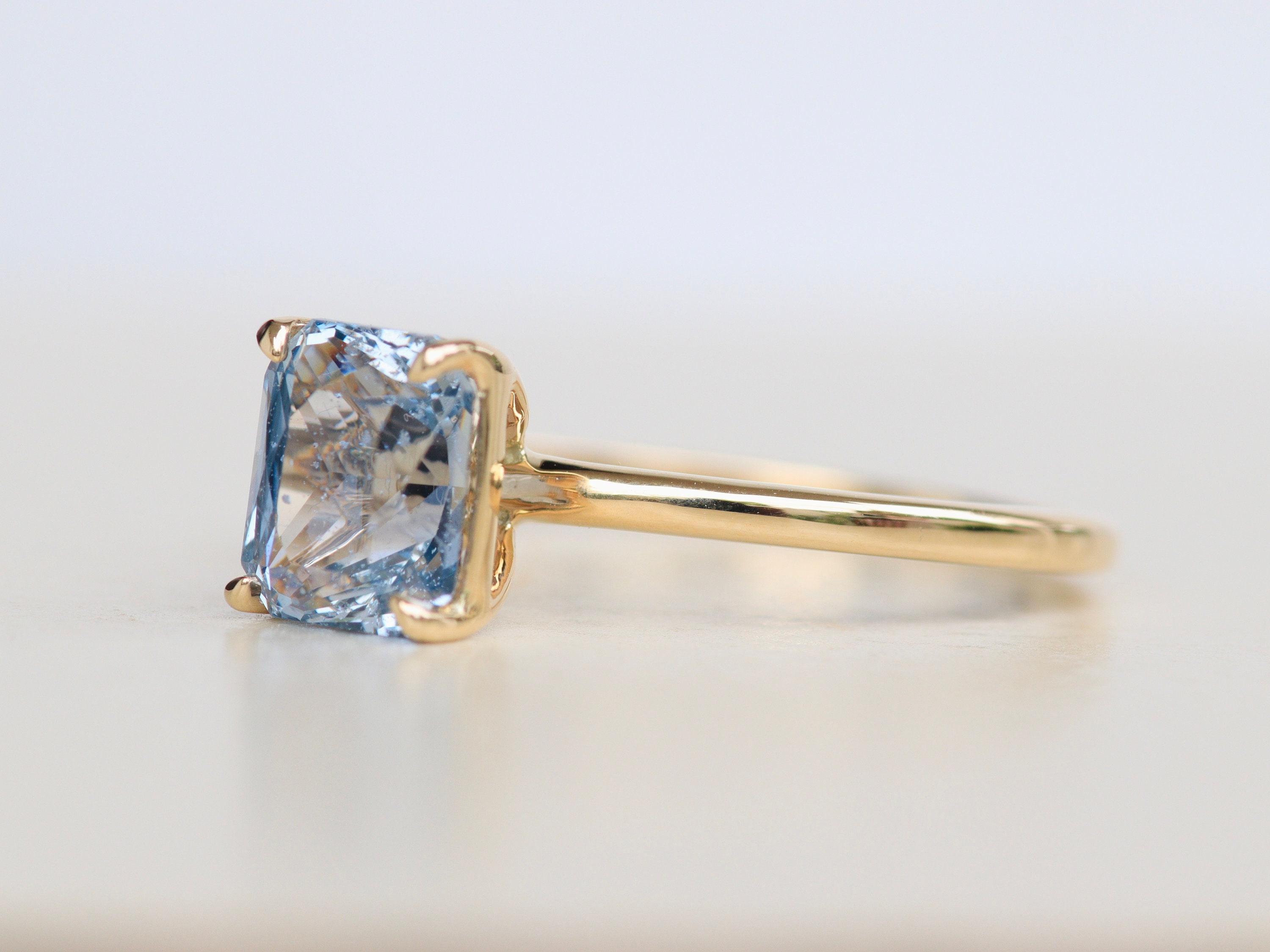 Ice Blue Sapphire Engagement Ring Light Blue Gray Sapphire - Etsy