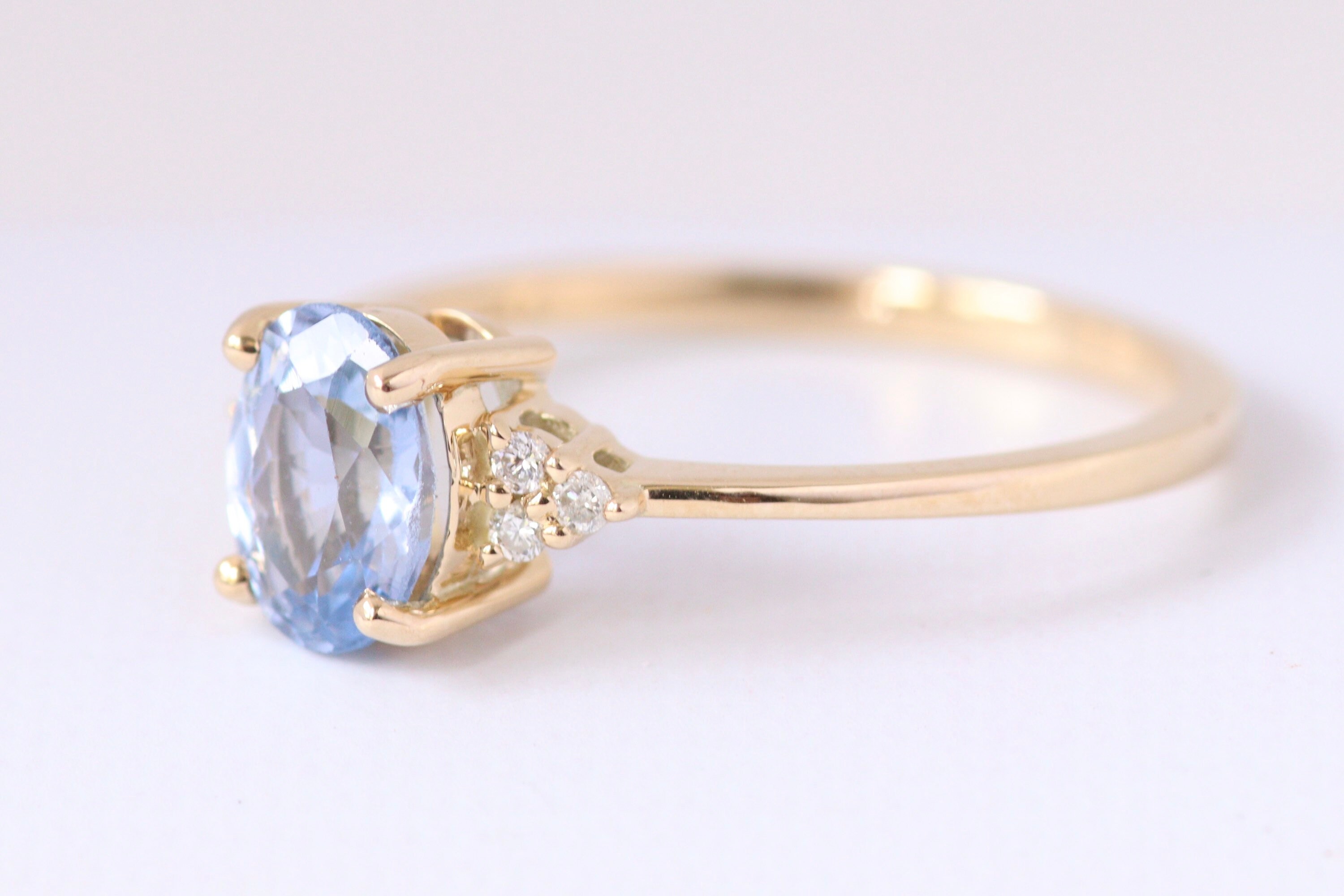 Ice Blue Sapphire Engagement Ring Light Blue Sapphire Ring - Etsy