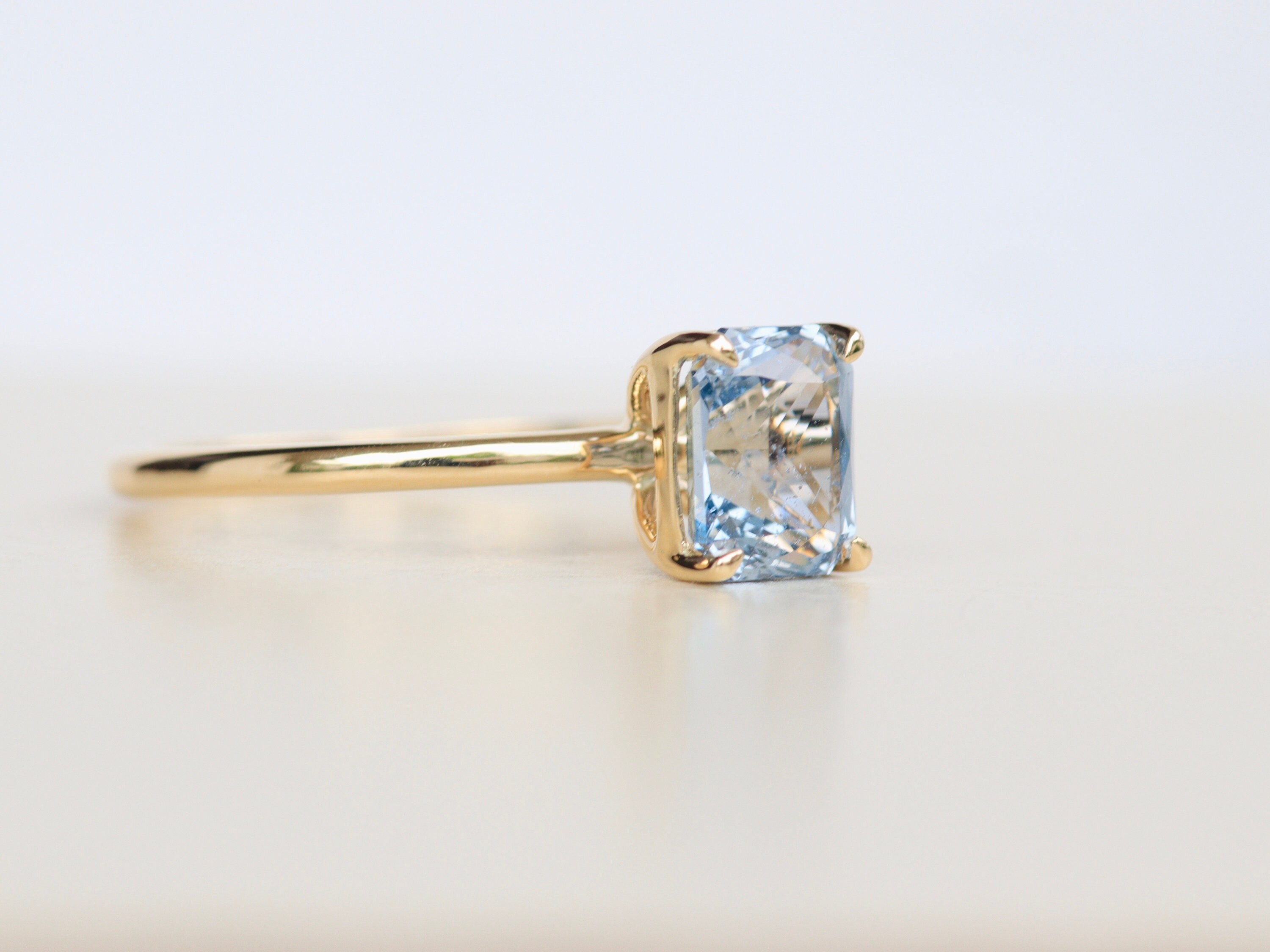 Ice Blue Sapphire Engagement Ring Light Blue Gray Sapphire - Etsy