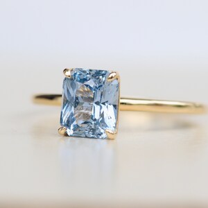 Ice Blue Sapphire Engagement Ring, Light Blue Gray Sapphire Ring 14k ...