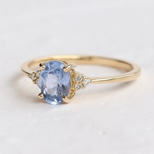 Ice Blue Sapphire Engagement Ring Light Blue Sapphire Ring - Etsy