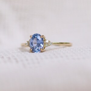 Ice Blue Sapphire Engagement Ring Light Blue Sapphire Ring | Etsy