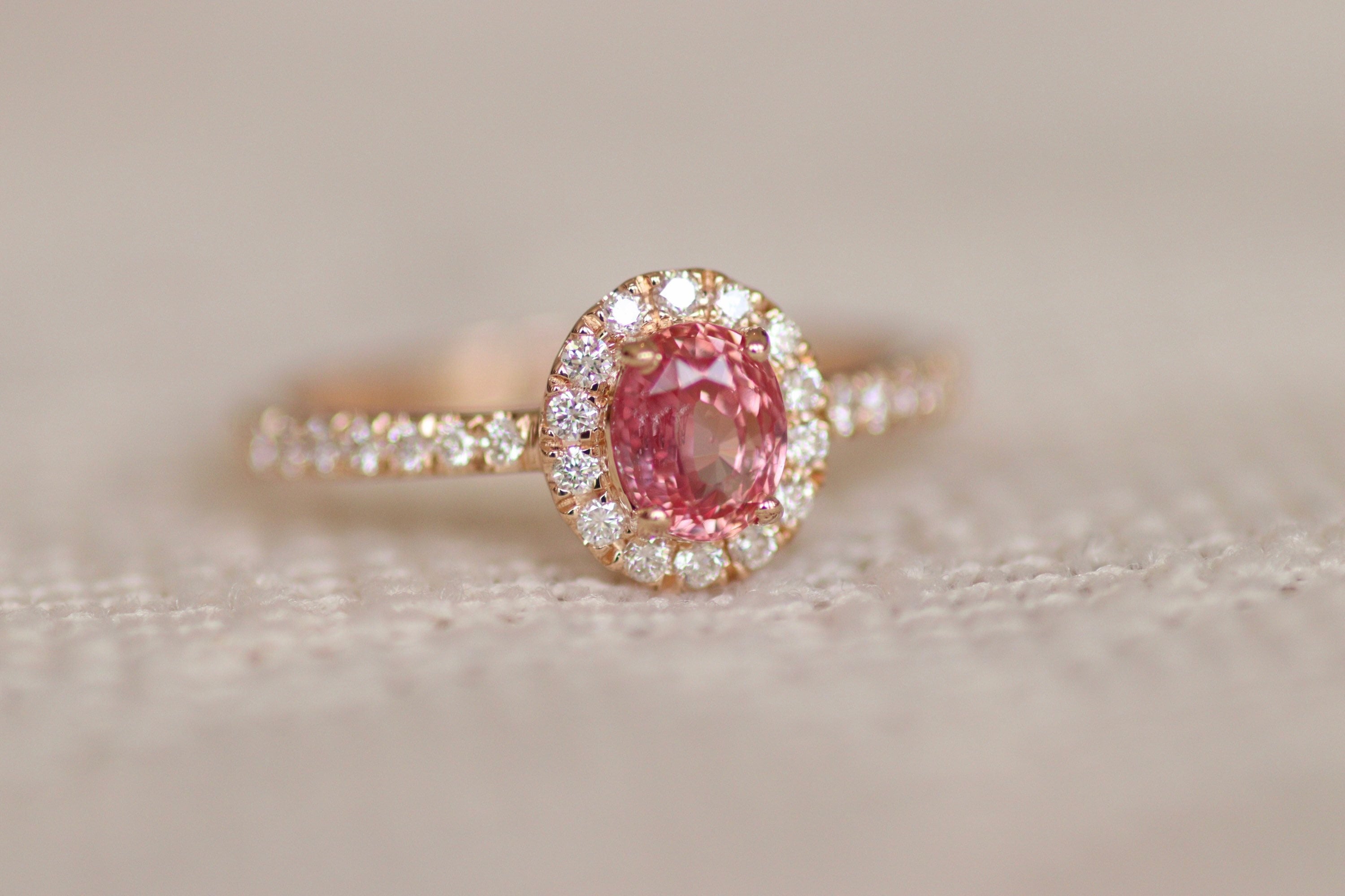 Padparadscha Sapphire Engagement Ring Natural Sapphire - Etsy