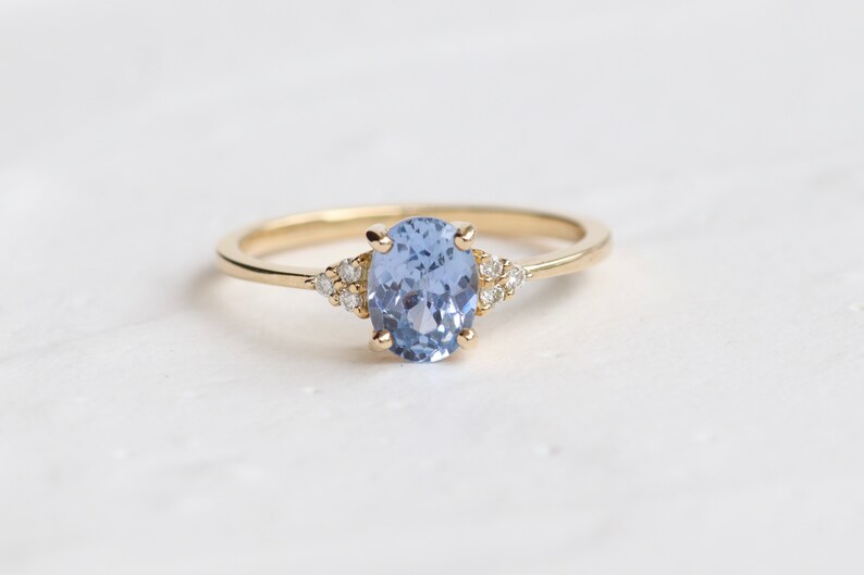 Ice Blue Sapphire Engagement Ring Light Blue Sapphire Ring - Etsy