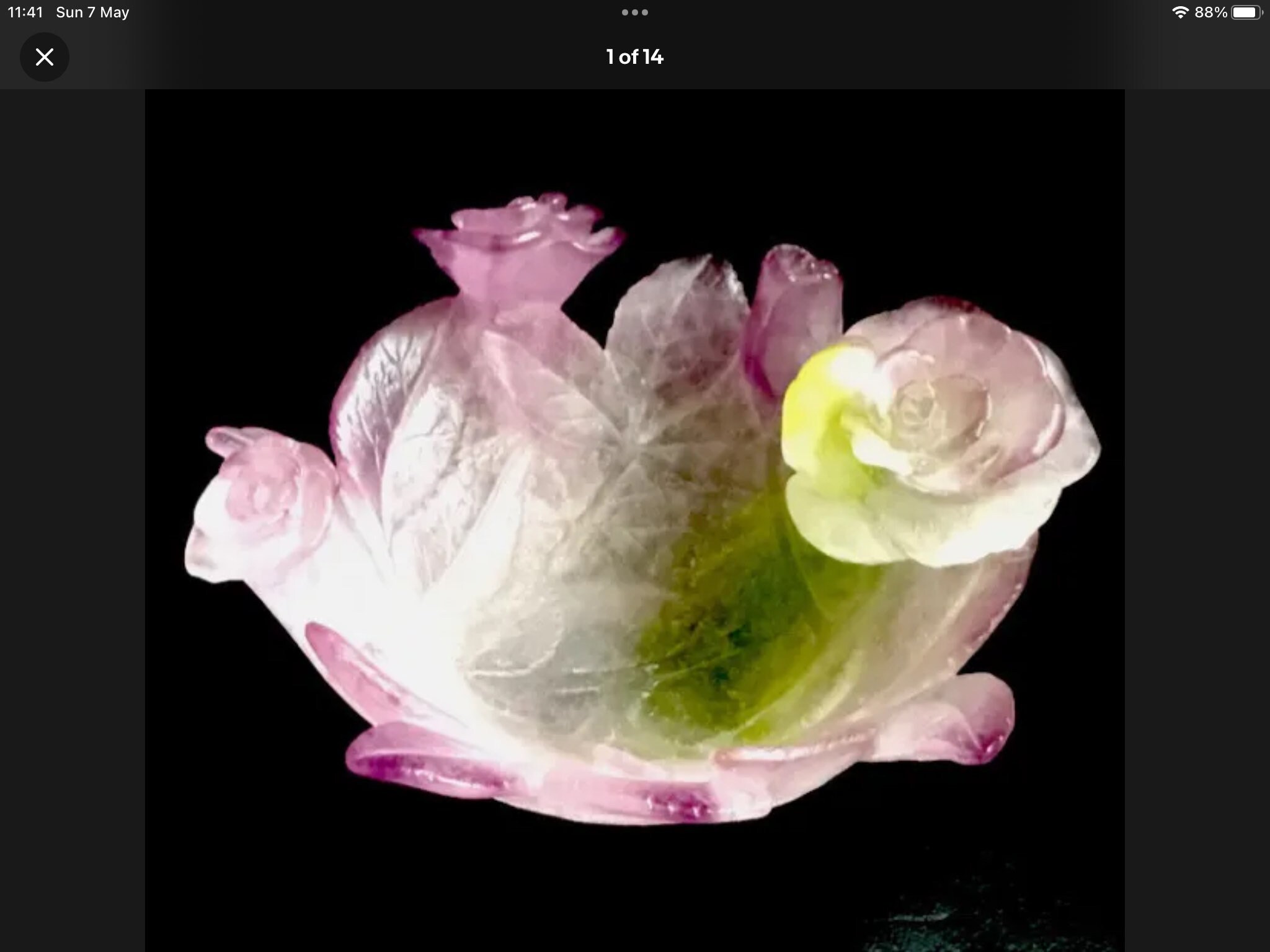 Daum Pate De Verre Rose Bowl - Etsy