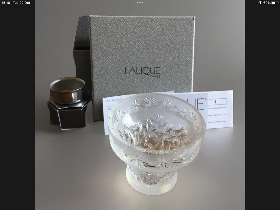 Lalique Rosemary Clear Vase/tea Tree Candle Holder - Etsy