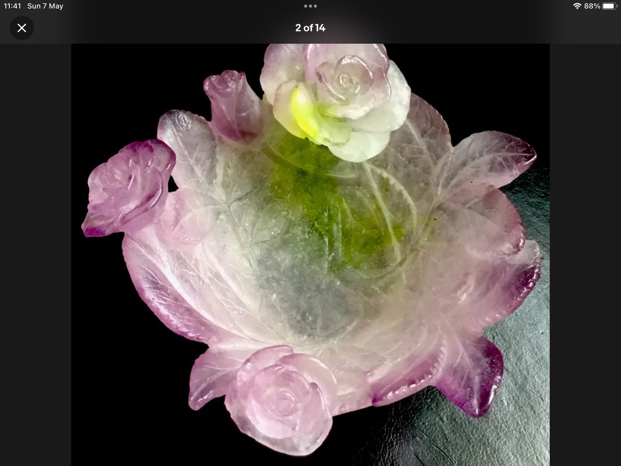 Daum Pate De Verre Rose Bowl - Etsy