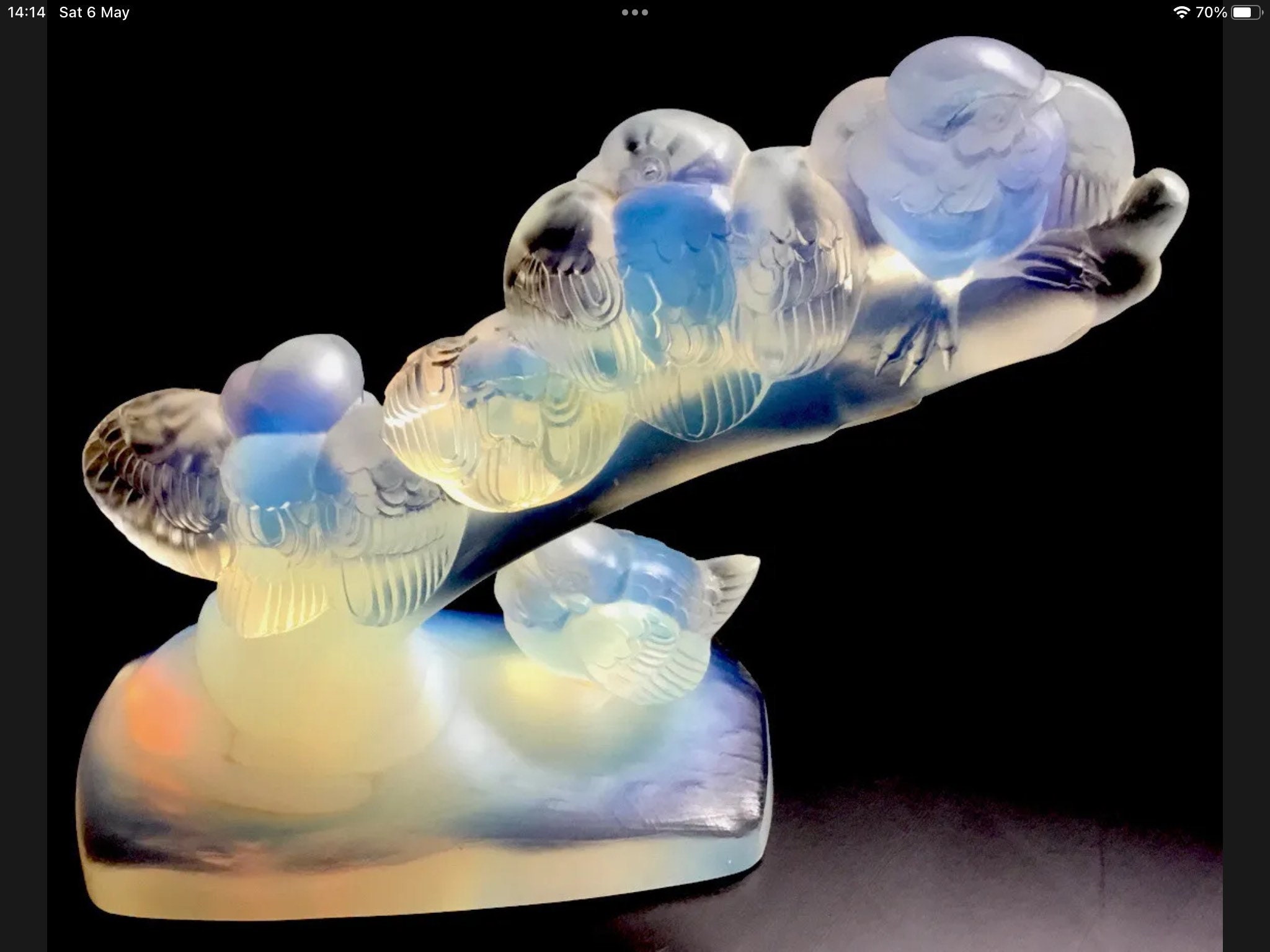 Sabino Art Deco Opalescent Birds on Branch - Etsy