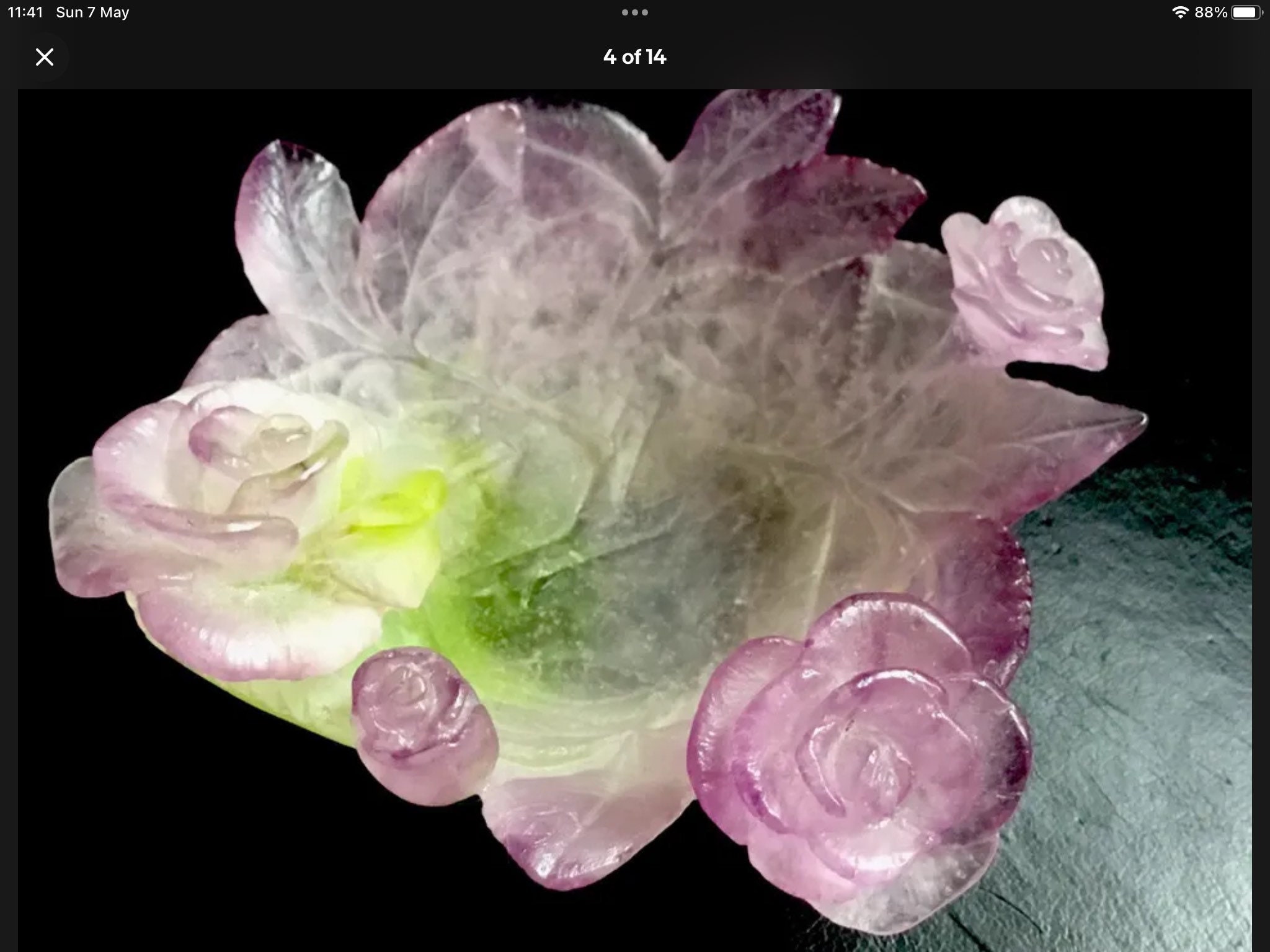 Daum Pate De Verre Rose Bowl - Etsy