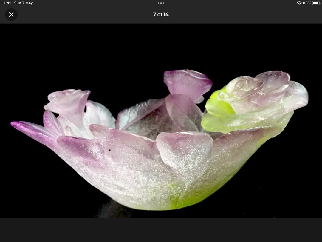 Daum Pate De Verre Rose Bowl - Etsy