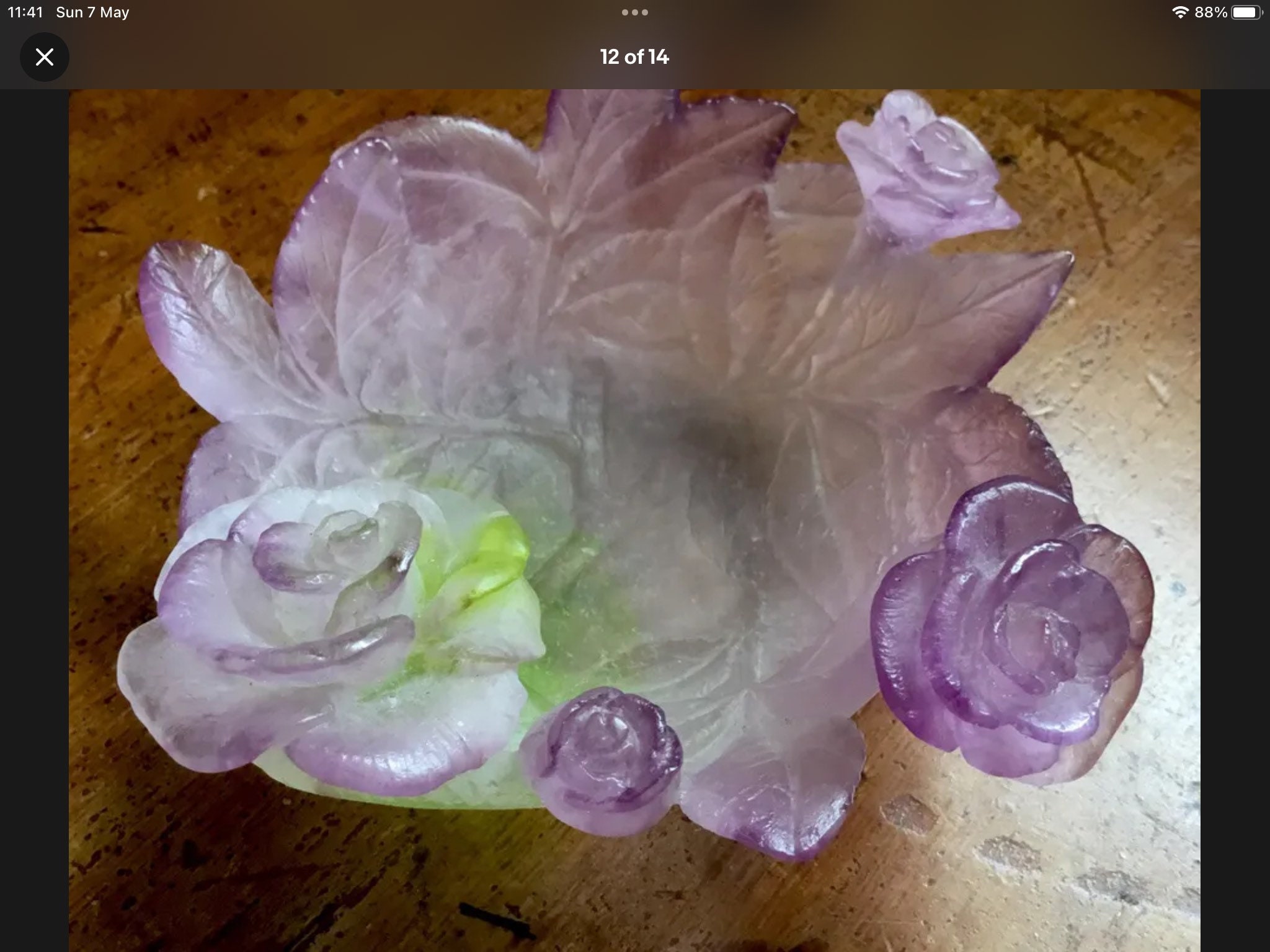 Daum Pate De Verre Rose Bowl - Etsy