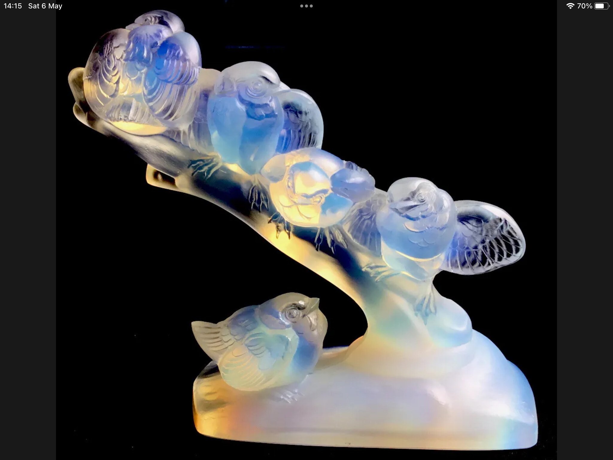 Sabino Art Deco Opalescent Birds on Branch - Etsy