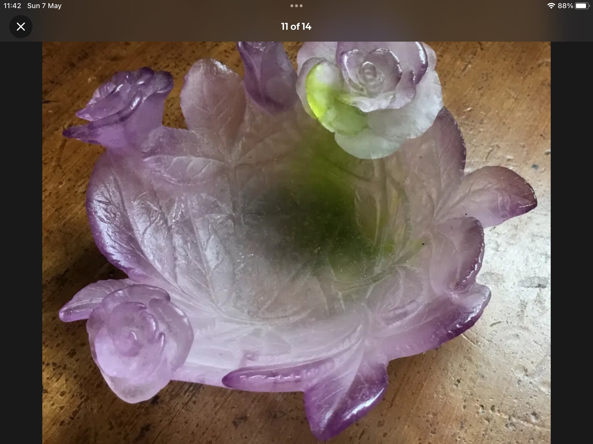 Daum Pate De Verre Rose Bowl - Etsy