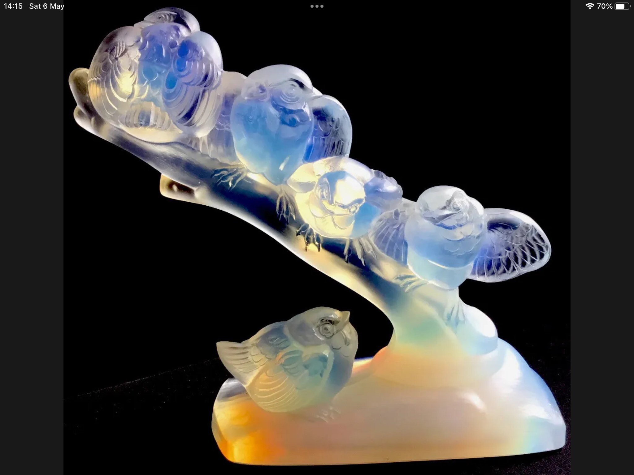 Sabino Art Deco Opalescent Birds on Branch - Etsy