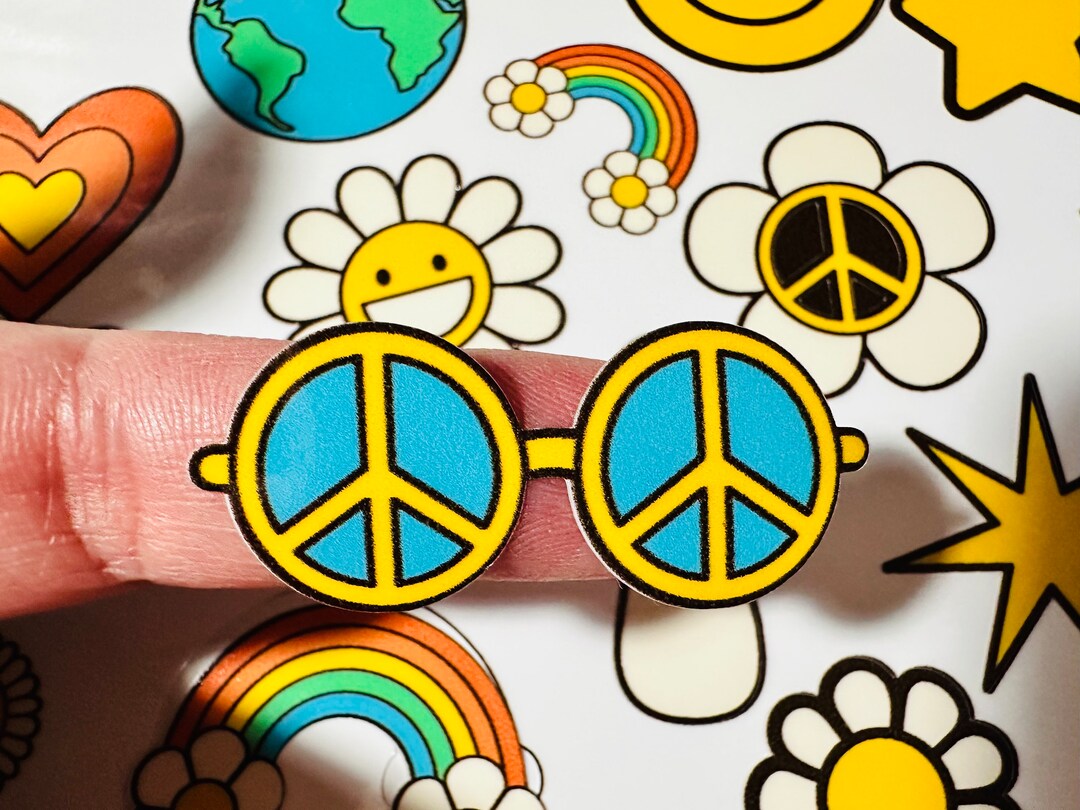 Hippy Laminated Contour Cut Sticker Sheet - 49 Vinyl Decals - Etsy