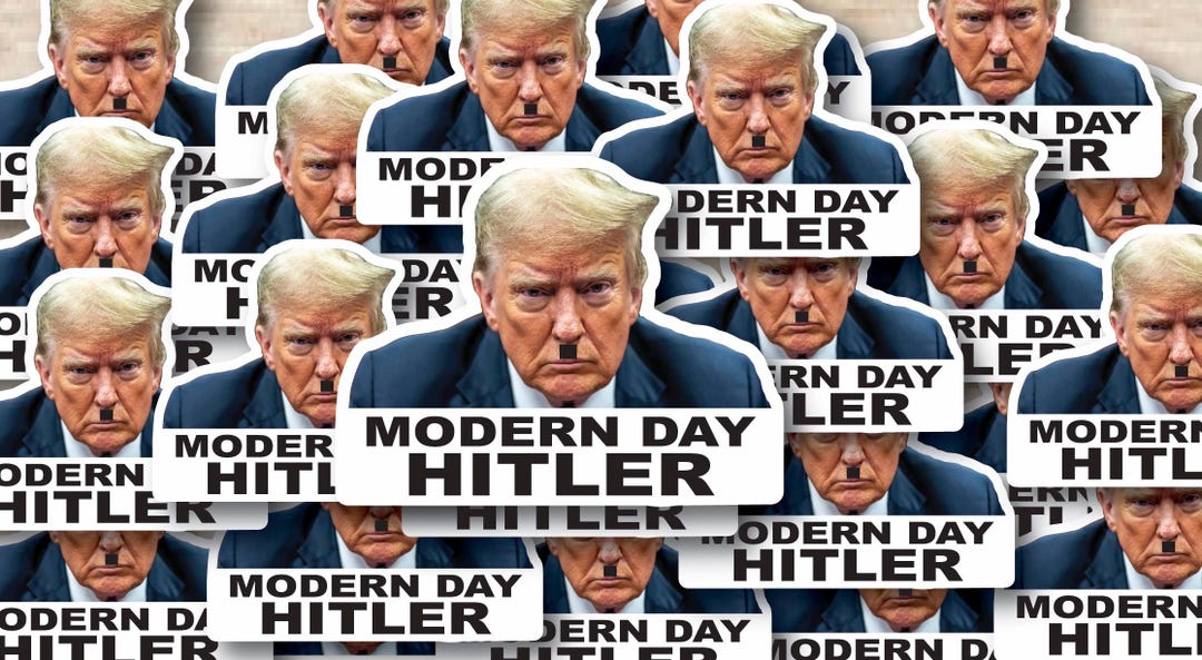Trump “modern Day Hitler” Individual Sticker Pack, Die Cut Waterproof ...