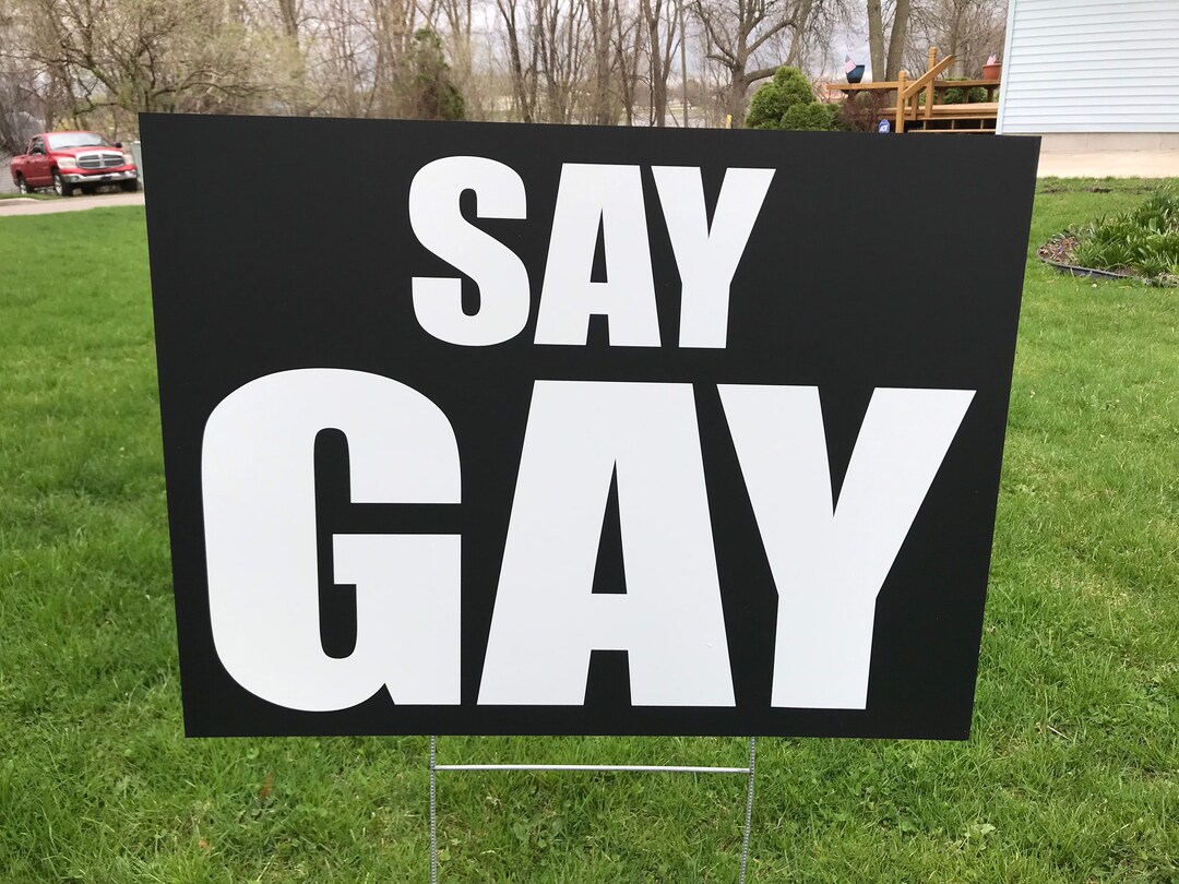 Say Gay Double Sided Yard Sign, Protest Sign - Etsy