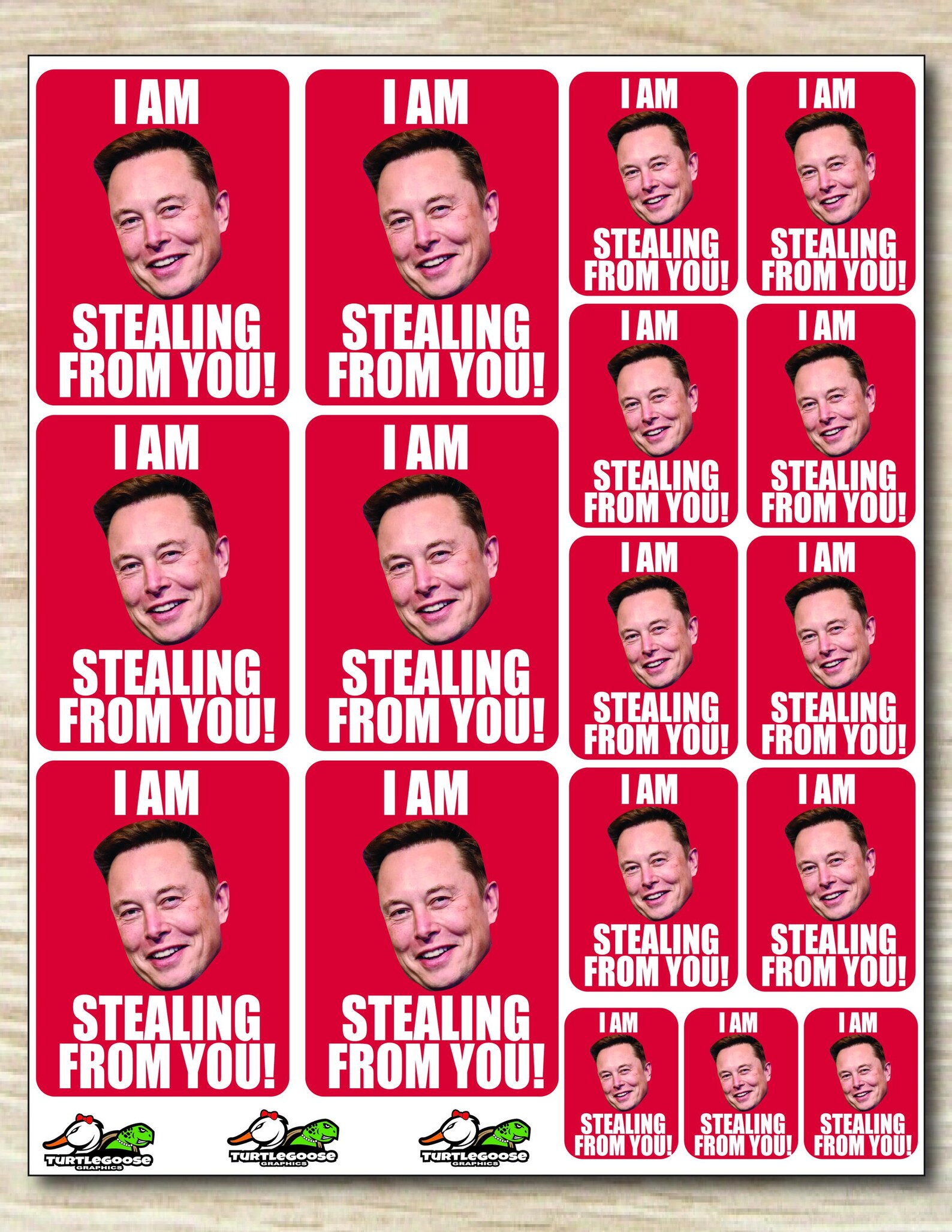 I Am Stealing From You Elon Musk Sticker Sheet, Die Cut Waterproof ...
