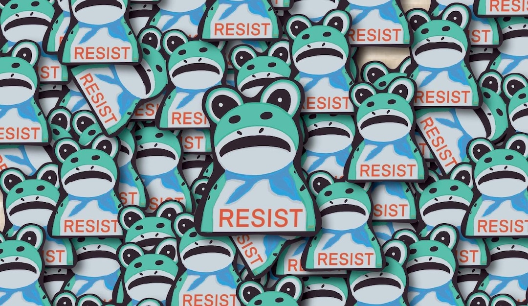 Frog “resist” Individual Sticker Pack, Portland Frog Hand Drawn Die Cut ...