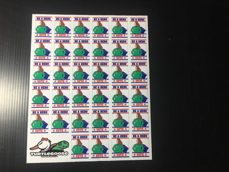 Be a Hero VOTE Sticker Sheet, Vinyl Decals, Address Labels - 34 ...