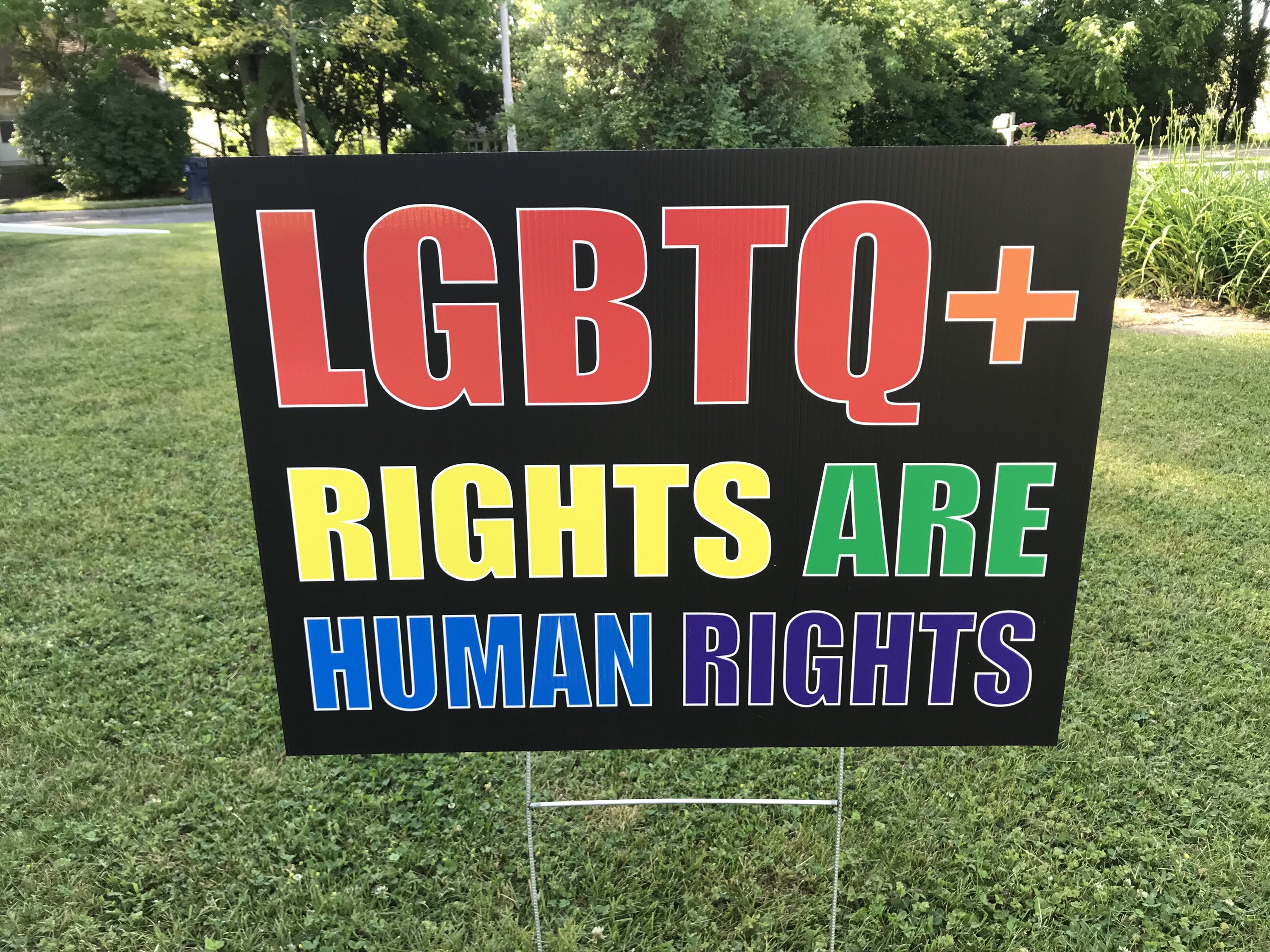 LGBTQ Rights Are Human Rights Rainbow Yard Sign Protest Sign | Etsy