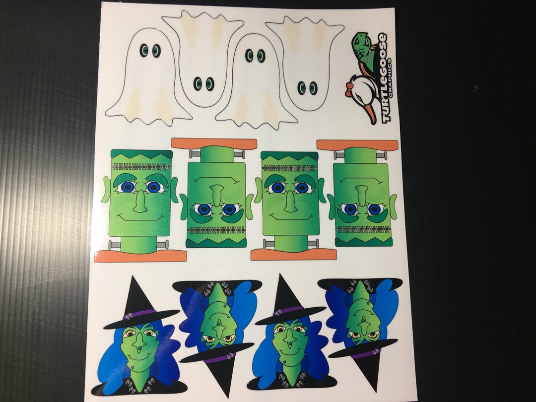 Witches, Ghosts, and Frankenstein Halloween Sticker Sheet, Decals - Etsy