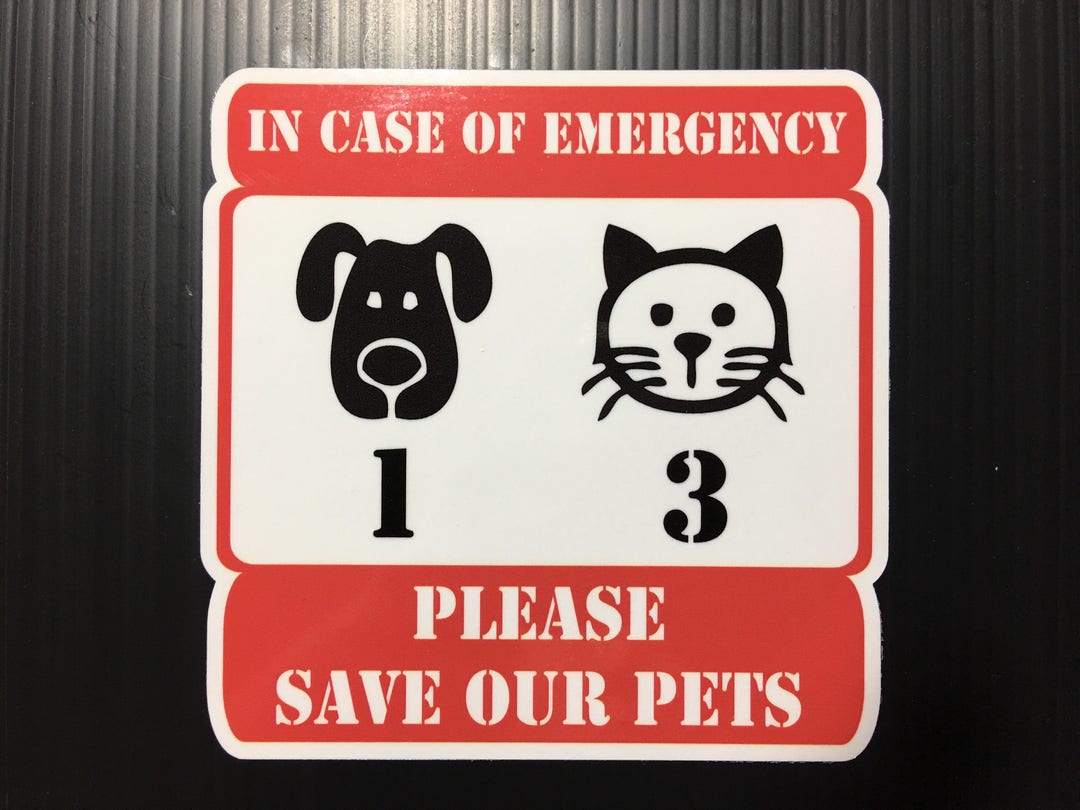 Save Our Pets - Emergency Sticker, Vinyl Decal - Etsy