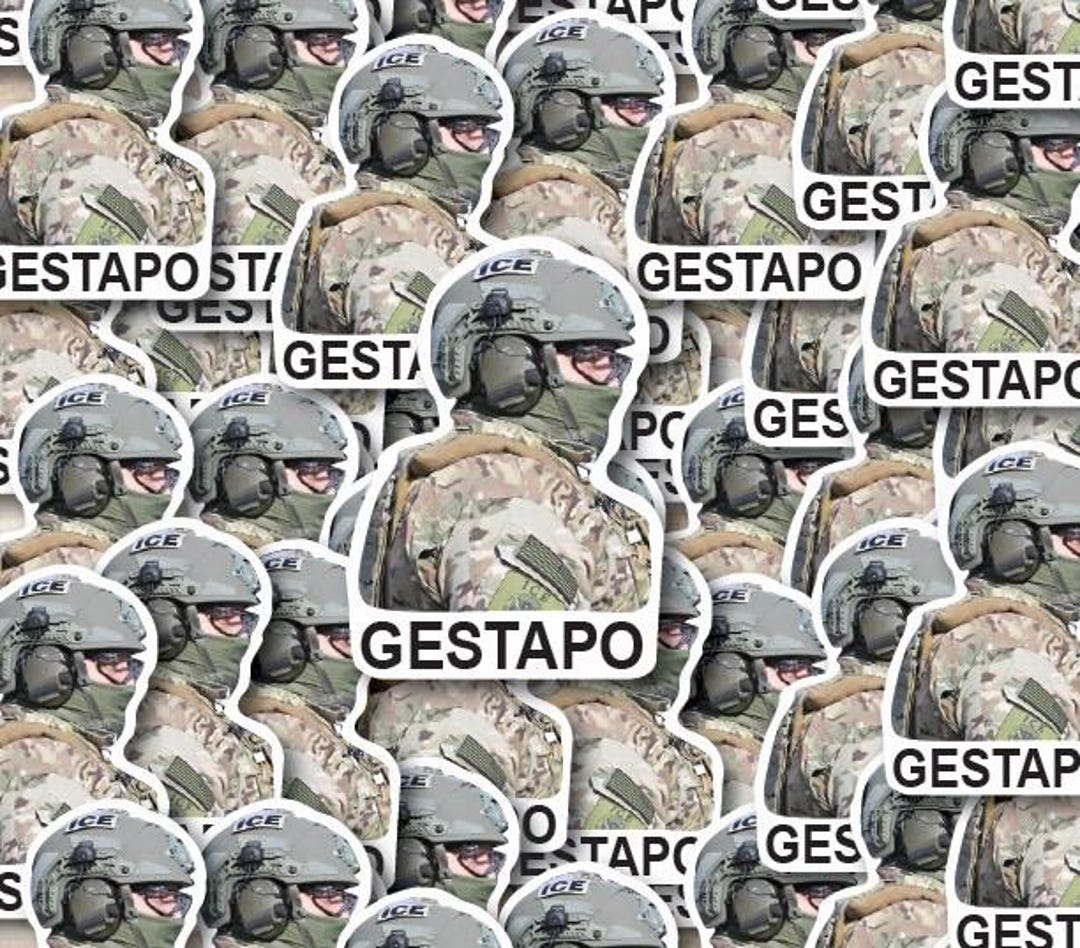ICE is the Gestapo Individual Sticker Pack, Die Cut Waterproof Vinyl Decals - 1, 10, 20, 30, 40 ...