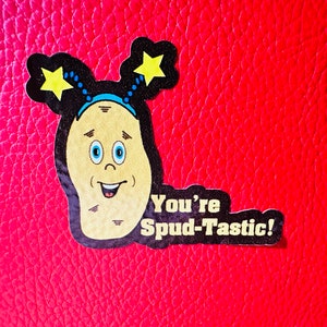 Positive Potato Puns Laminated Sticker Sheet - 20 Stickers Contour Cut ...