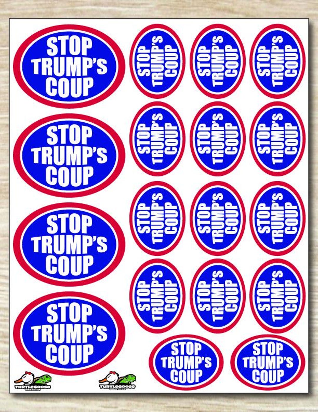Stop Trump’s Coup Sticker Sheet, Die Cut Waterproof Vinyl Decals - 18 ...