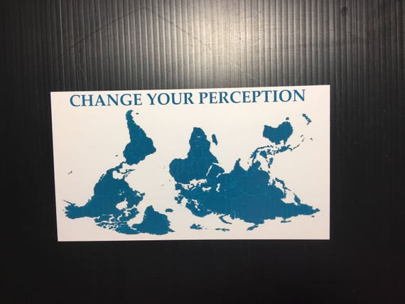 Change Your Perception Sticker Upside Down Map Decal - Etsy