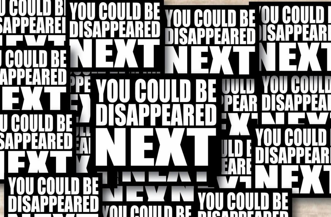 You Could Be Disappeared Next Black Individual Sticker Pack, Die Cut ...