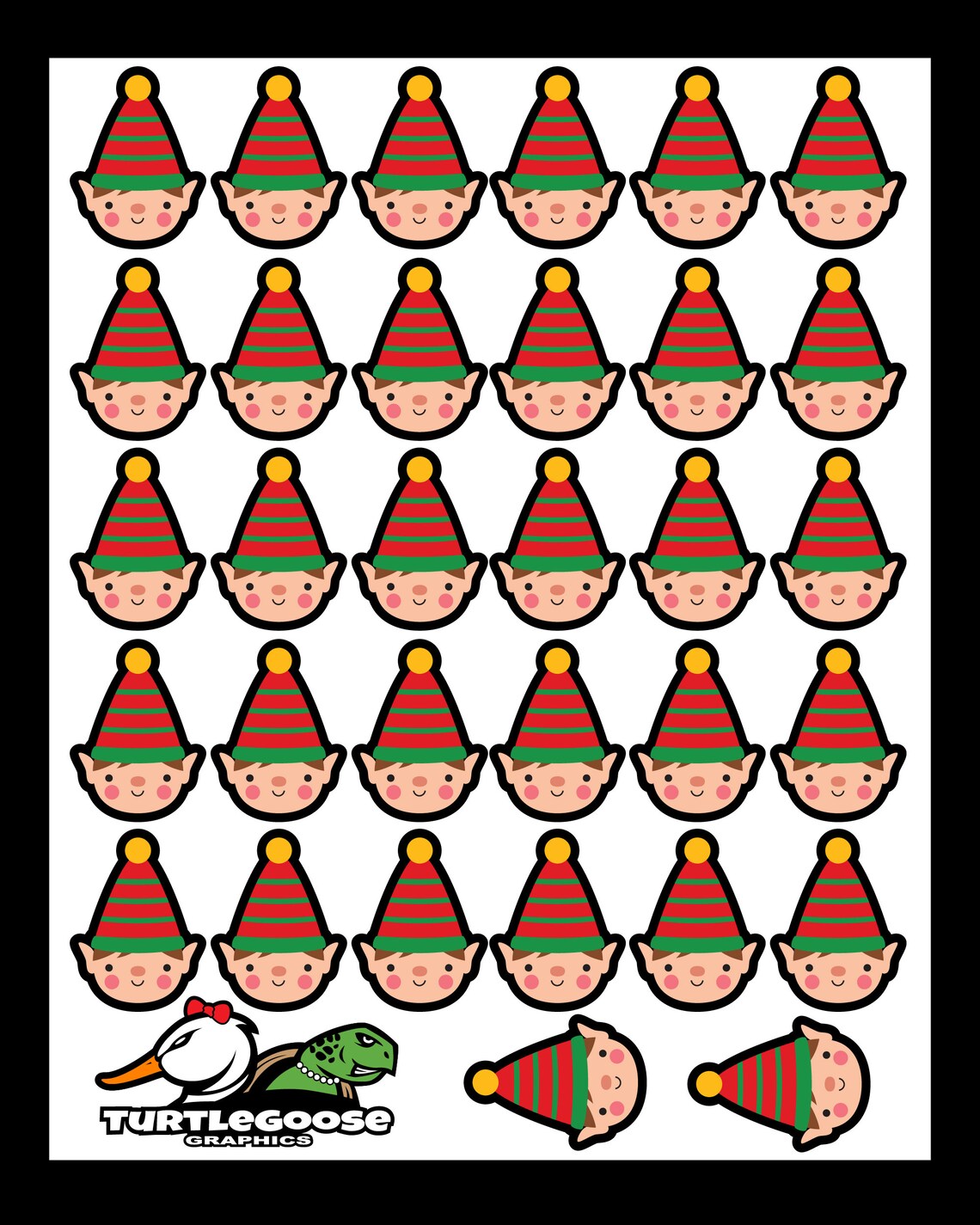 Elf Laminated Sticker Sheet, 37 Vinyl Decals - Etsy
