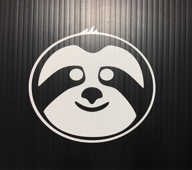 Sloth Face Outline Sticker, Vinyl Decal - Etsy