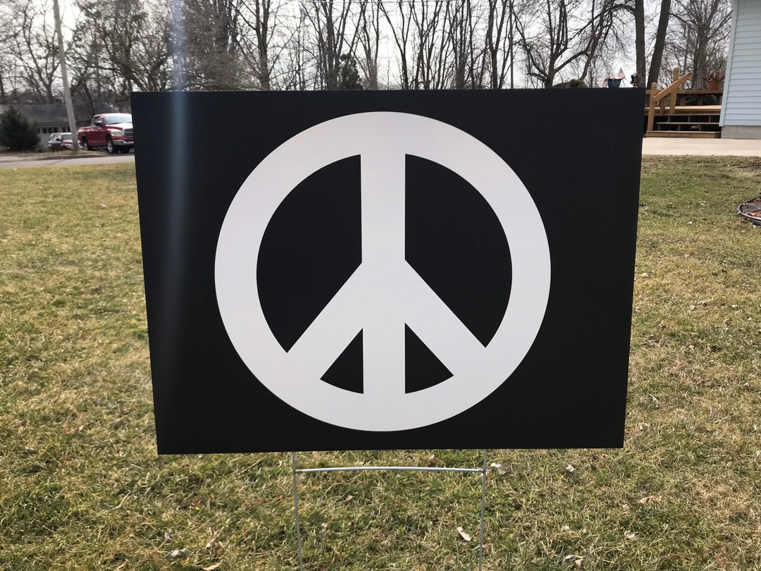 Double Sided Peace Sign Yard Sign, Protest Sign - Etsy