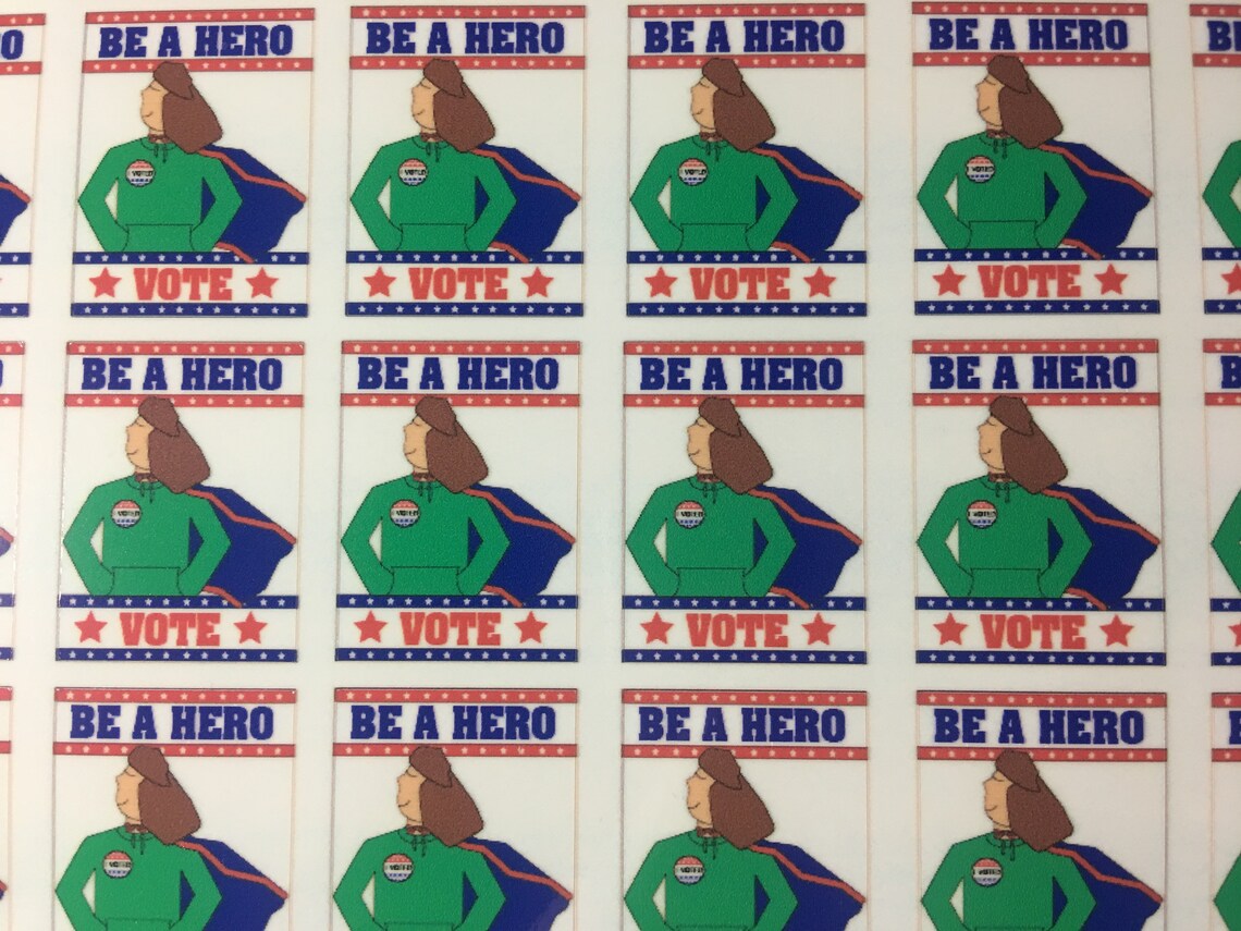 Be a Hero VOTE Sticker Sheet Vinyl Decals Address Labels - Etsy