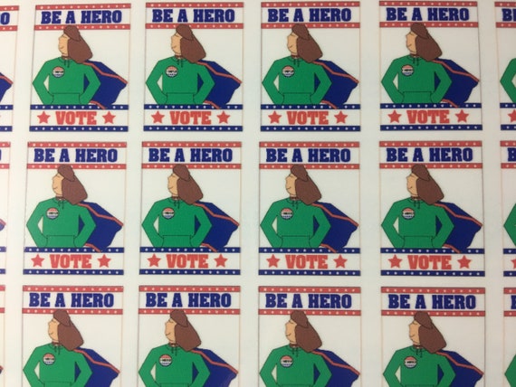 Be a Hero VOTE Sticker Sheet Vinyl Decals Address Labels | Etsy