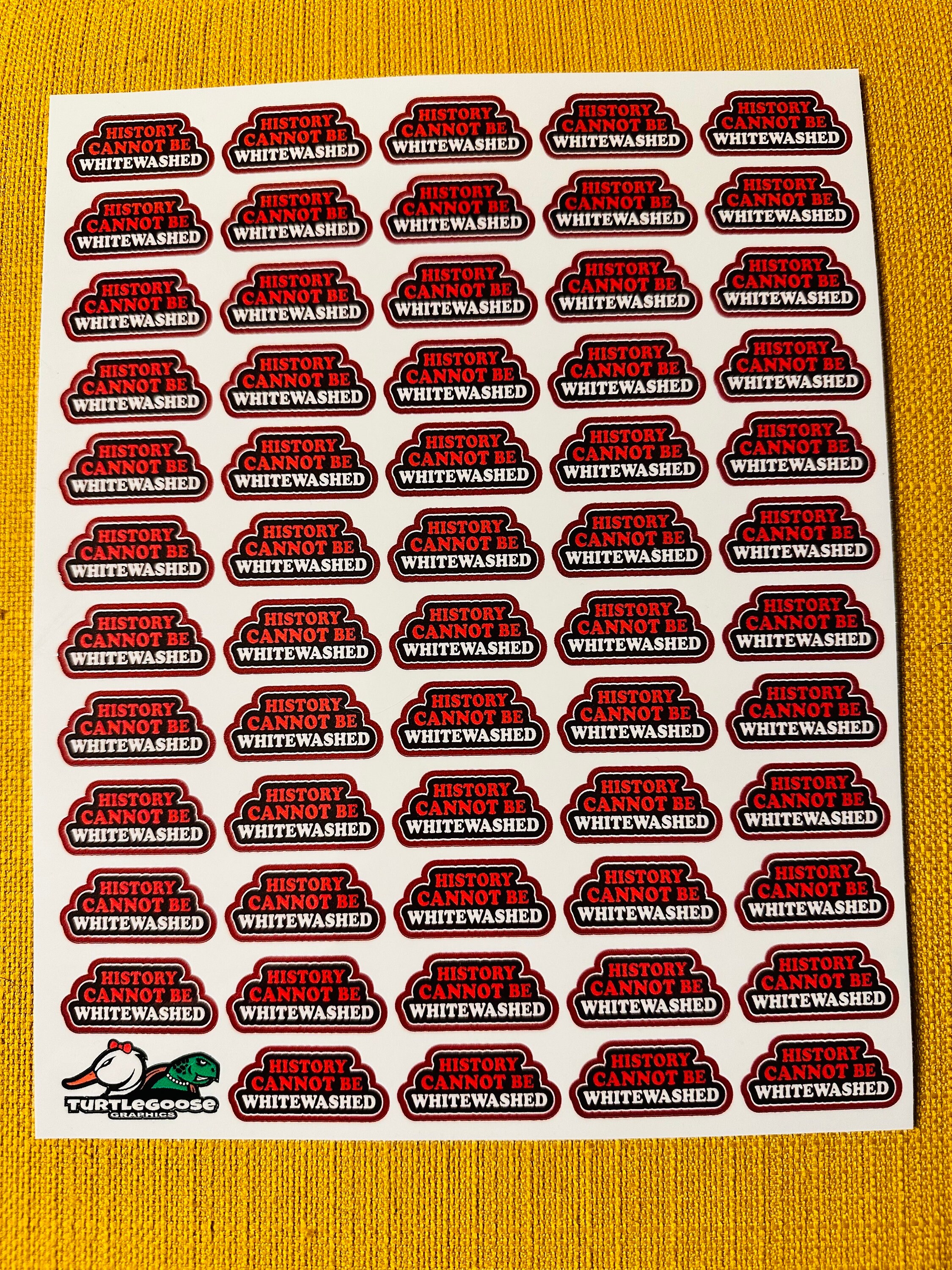 History Cannot Be Whitewashed Laminated Sticker Sheet - 59 Stickers - Etsy