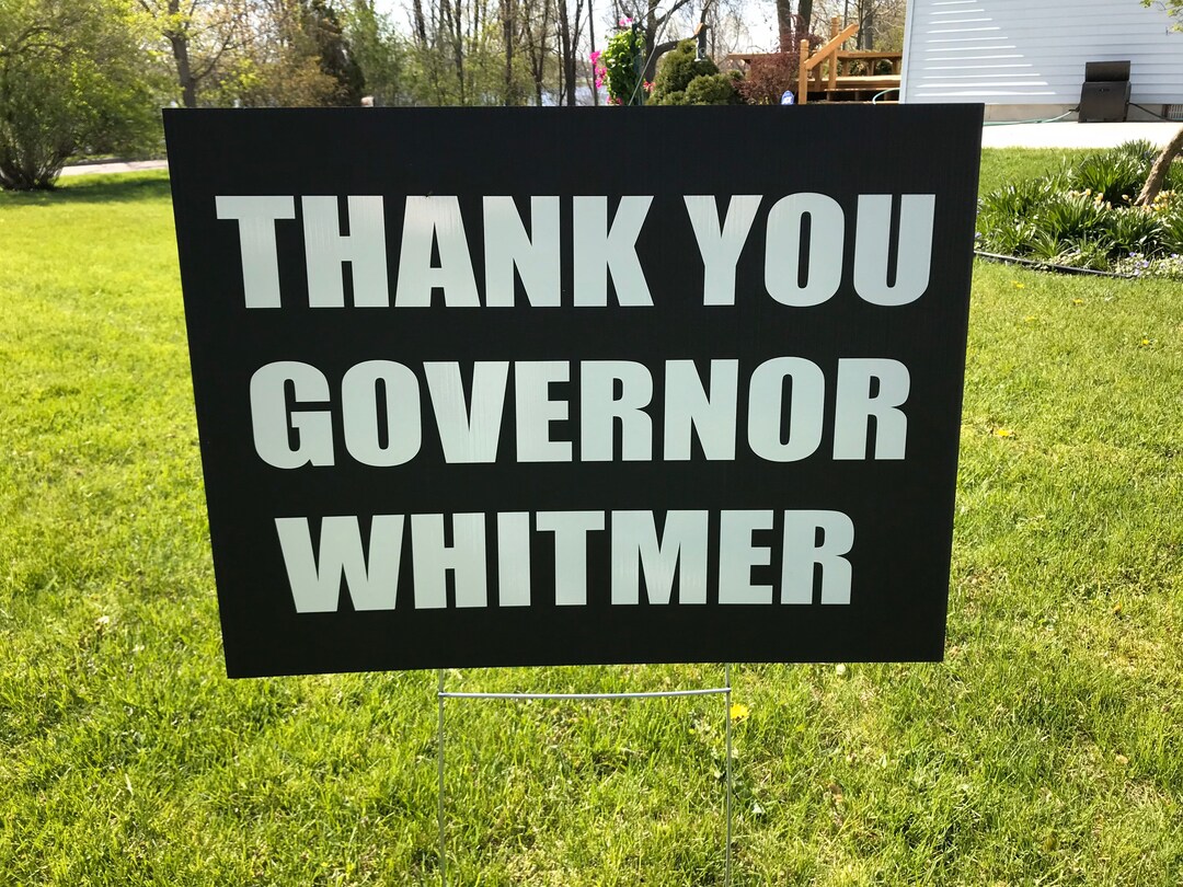 Thank You Governor Whitmer Yard Sign - Etsy