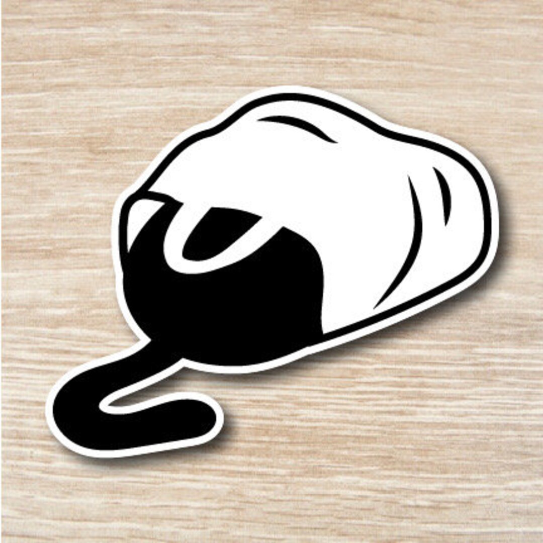 Black Cat’s Tail Sticking Out of Bag Sticker, Contour Cut, Waterproof ...