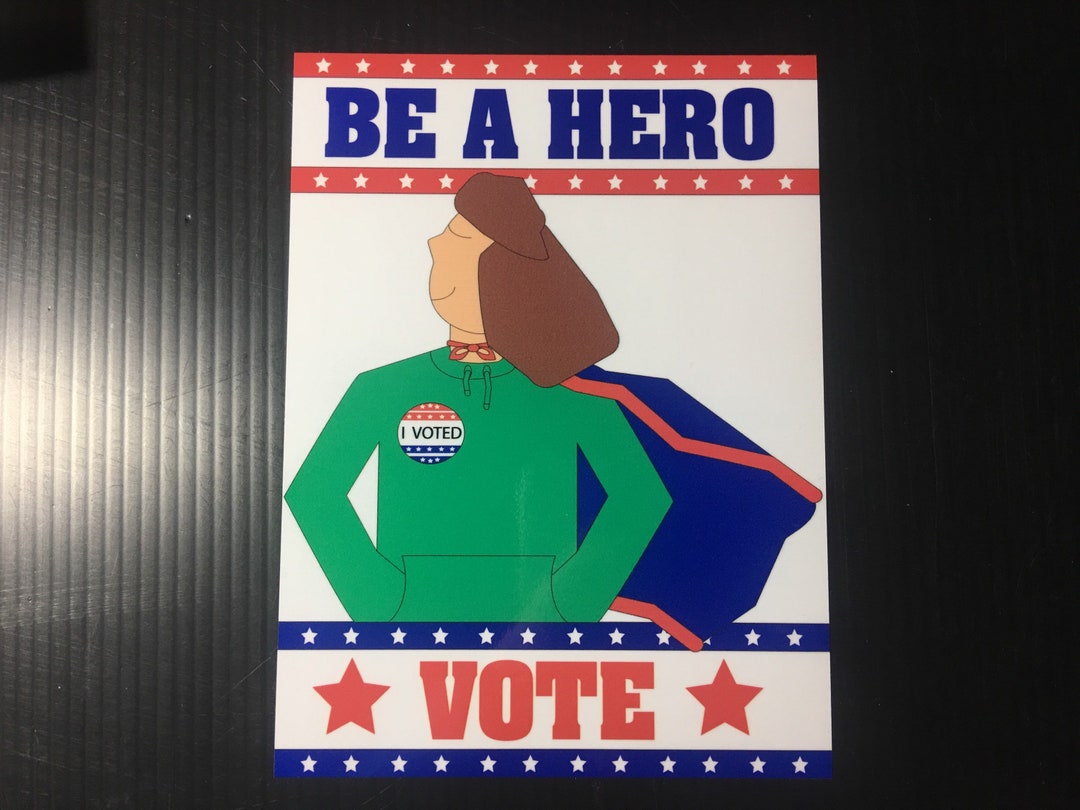 Be a Hero VOTE Sticker Sheet, Vinyl Decals, Address Labels 34 Stickers ...