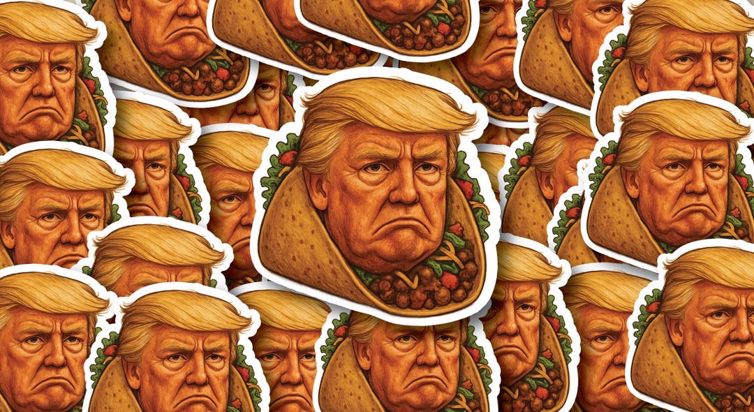 TACO Trump Individual Sticker Pack, Die Cut Waterproof Vinyl Decals - 1 ...