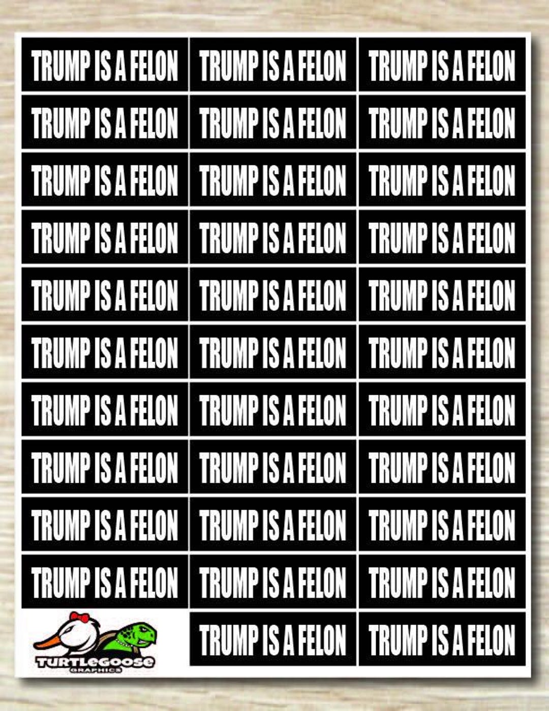 Trump is A Felon Sticker Sheet, Vinyl Decals - 32 Waterproof Stickers ...