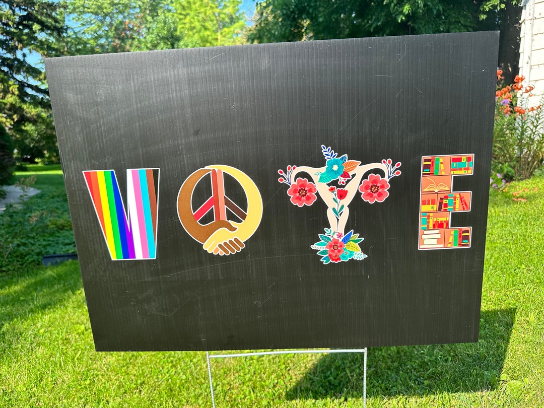 VOTE Double Sided Yard Sign, Protest Sign - LGBTQ+ Women’s Rights ...