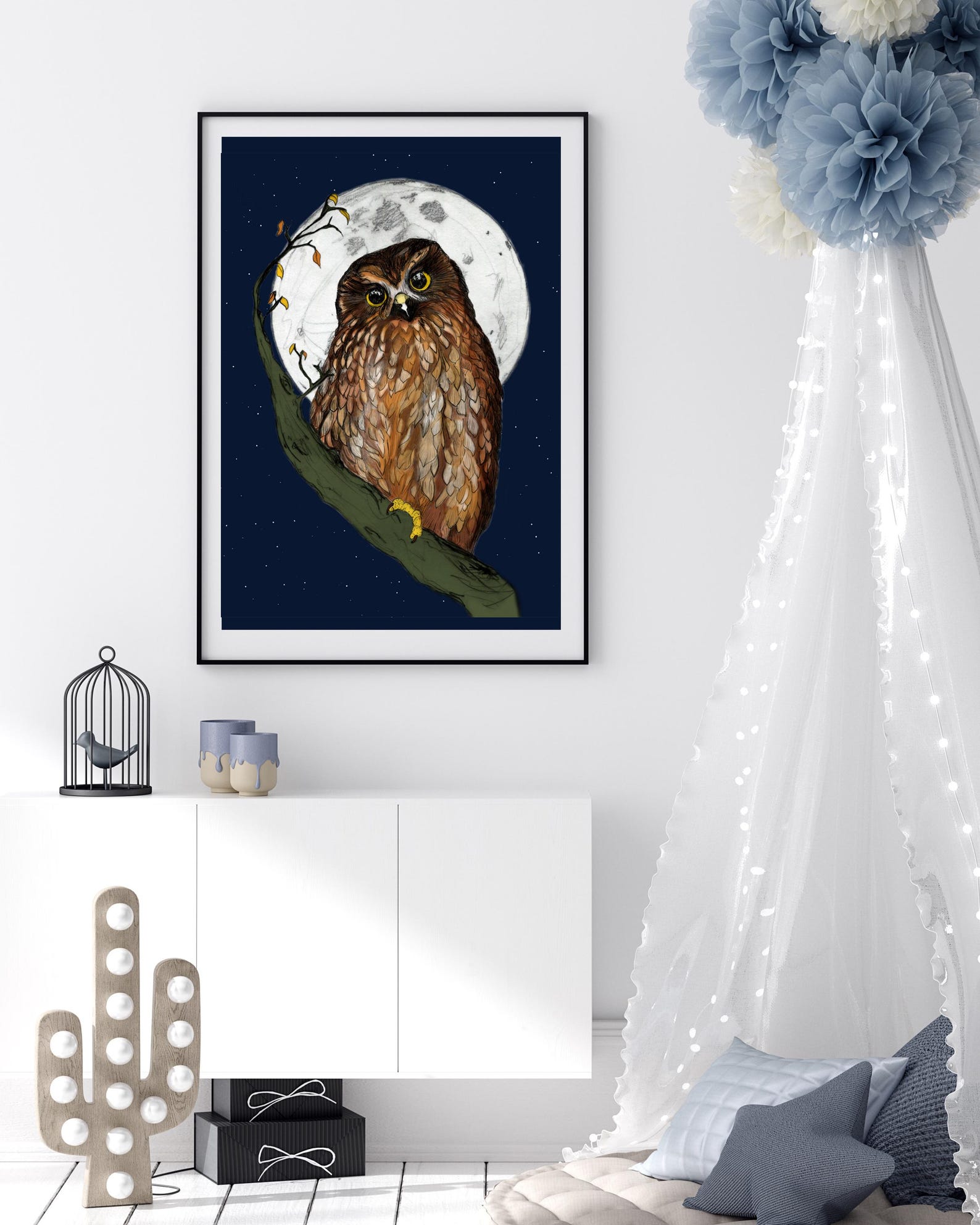 A3 Illustrated New Zealand Ruru Owl (morepork) Print - Etsy