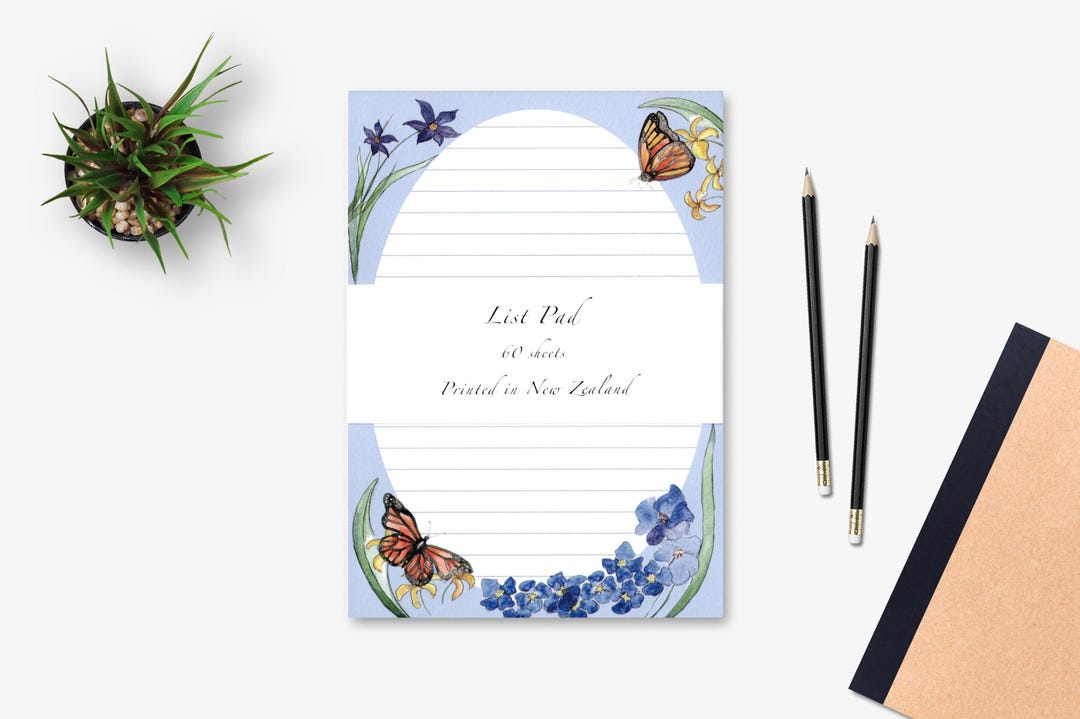 Monarch Butterfly Illustrated List Pad | New Zealand Native Inspired Notepad | Local Artist ...