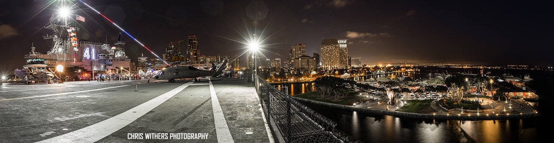 Extreme High Resolution Digital Backdrop - Aircraft Carrier With City ...