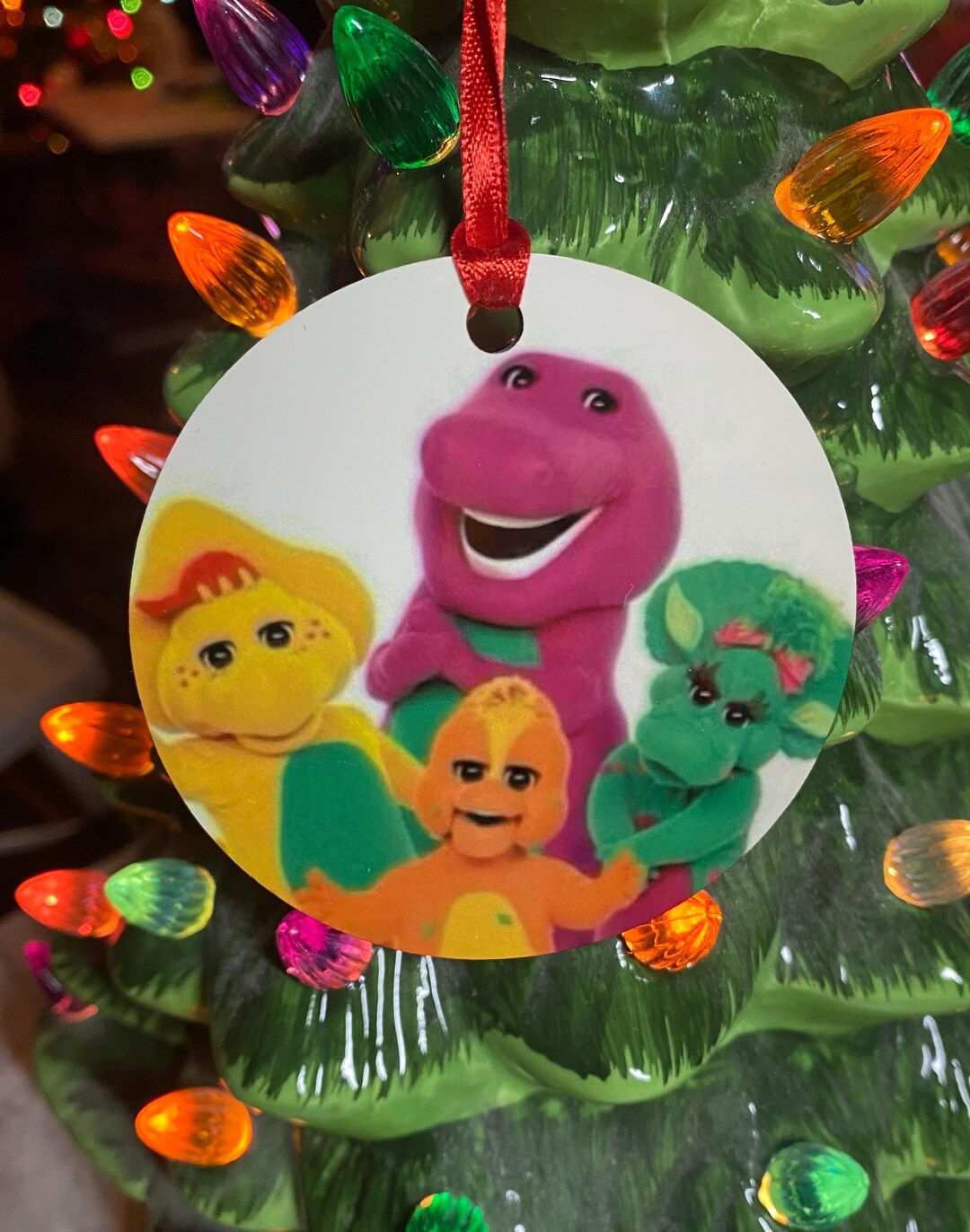 Barney and Friends Christmas Inspired Christmas Tree Ornament 2 Sided ...