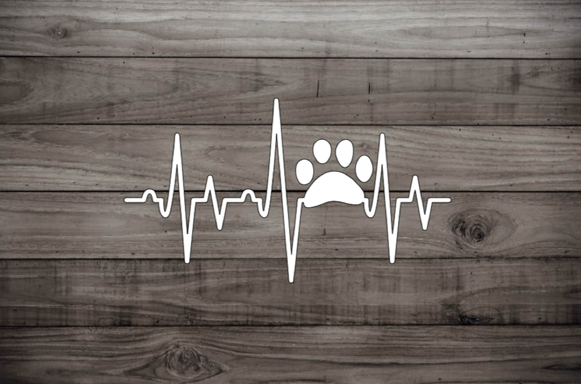 2 Pet Heartbeat Decals Cats Dogs Car Decal Pets Gifts - Etsy