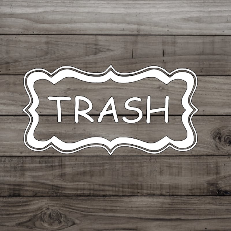 Trash Can Decal - Etsy
